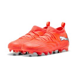 Fu&szlig;ballschuh Puma "FUTURE 9 MATCH FG/AG JR", Kinder, Gr. 34, glowing rot, Puma wei&szlig;, Puma schwarz, Puma silber, Synthetik, Schuhe Fu&szlig;ballschuh, mit Nockensohle f&uuml;r Rasen- und Kunstrasenpl&auml;tze
