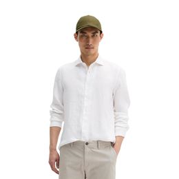 Marc O'Polo Langarmhemd MARC O'POLO "aus hochwertigem Leinen", Herren, Gr. L, Normalgr&ouml;&szlig;en, wei&szlig;, Obermaterial: 100% Leinen, unifarben, figurbetont normal, Doppelmanschette, Hemden