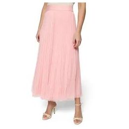 Midirock Zero "Damen mit Gummibund", Damen, Gr. 38, bridal rose, T&uuml;ll, Obermaterial: 100% Polyester. Futter: 65% Polyester, 35% Viskose, transparent, A-Linie lang, R&ouml;cke, Falten