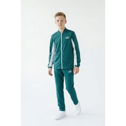 Trainingsanzug Puma "POLY BASEBALL SUIT B", Jungen, Gr. 164, emerald ice, Trikot, Obermaterial: 100% Polyester, regular fit, Sportanz&uuml;ge Trainingsanzug, 2-teilig, Jacke mit Stehkragen, mit Logo-Gummiprints
