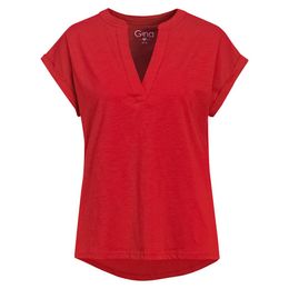Gina Damen T-Shirt mit V-Ausschnitt