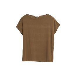 T-Shirt s.Oliver, Damen, Gr. 38, teak braun, Jersey, Obermaterial: 95% Viskose, 5% Elasthan, regular fit taillenbedeckt, Rundhals, Shirts T-Shirt, mit Markenlabel