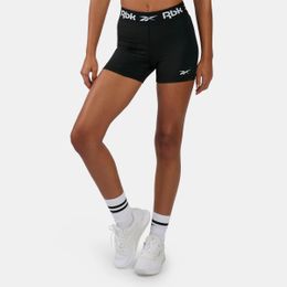 Trainingsshorts Reebok "ID TRAIN RUCHED BOOTY SHORTS", Damen, Gr. L, N-Gr, schwarz, Obermaterial: 84% Polyester, 16% Elasthan, Hosen, sportlicher Stil