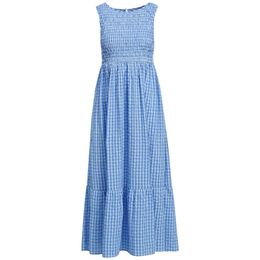 Gina Damen Maxikleid in Seersucker-Optik