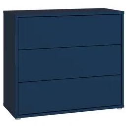 Kommode FORTE "Alice Springs, Kommode, 3 Schubk&auml;sten B/H/T 94,8/83,1/41,5", nachtblau, B:94,8cm H:83,1cm T:41,5cm, Holzwerkstoff, Sideboards, Kommode, Schubk&auml;sten mit Vollauszug, grifflos,Push to open