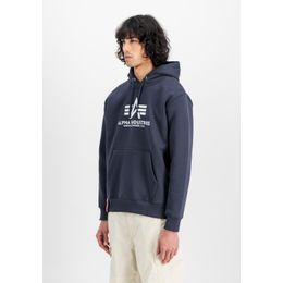 Hoodie Alpha Industries "Basic Hoodie BL", Herren, Gr. L, blau (navy), Obermaterial: 80% Baumwolle, 20% Polyester, regular fit, Sweatshirts Hoodie