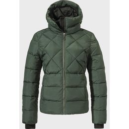 Sch&ouml;ffel Funktionsjacke SCH&Ouml;FFEL "Ins Jacket Boston L", Damen, Gr. 36, gr&uuml;n (6965, gr&uuml;n), Oberstoff: 63% Nylon, 37% Baumwolle; Futter: 100% Polyester; Wattierung: 100% Polyester, regular fit, hoch geschlossener Ausschnitt, Jacken Funktionsjacke
