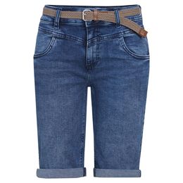 Gina Benotti Damen Slim-Jeansshorts mit G&uuml;rtel