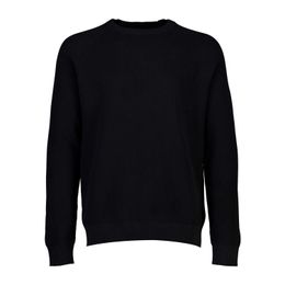 Strickpullover LINDBERGH "Strickpullover Relaxed Fit", Herren, Gr. L, schwarz, Obermaterial: 60% Baumwolle, 40% Polyester, unifarben, Rundhals, Pullover Strickpullover