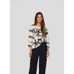 3/4-Arm-Shirt Rabe, Damen, Gr. 38, beige (elfenbein), Web, Obermaterial: 95% Viskose, 5% Elasthan, bedruckt, regular fit taillenbedeckt, Rundhals, Shirts 3/4-Arm-Shirt, mit All-Over Print
