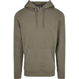 Rundhalspullover Urban Classics "Urban Classics Herren Organic Basic Hoody", Herren, Gr. M, olive, 100% Baumwolle, unifarben, normal, ohne Ausschnitt, Pullover Rundhalspullover