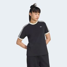 T-Shirt adidas originals "3S TEE", Damen, Gr. L, schwarz, Obermaterial: 94% Baumwolle, 6% Elasthan, normal, Rundhals, Shirts T-Shirt