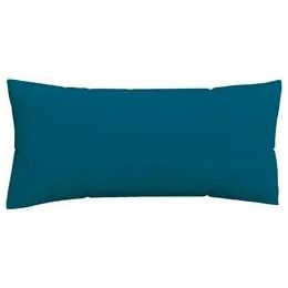 Kissenbezug Schlafgut "Premium Kissenbezug Knitted Jersey (1 St)", blau (petrol deep), B:40cm L:80cm, Jersey, Obermaterial: 95% Baumwolle, 5% Elasthan, Kissenbez&uuml;ge, Kissenbezug, Ton-in-Ton Rei&szlig;verschluss, Bio-Baumwolle mit Elasthan, Uni, OEKO Tex