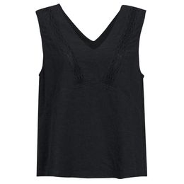 Gina Benotti Damen Leinen-Bluse mit H&auml;kelspitze