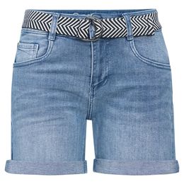 Gina Damen Boyfriend-Jeansshorts mit G&uuml;rtel