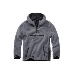 Kapuzenpullover Brandit "Teddyfleece", Gr. L, grau (anthrazit), Obermaterial: 100% Polyester PES., Pullover Kapuzenpullover