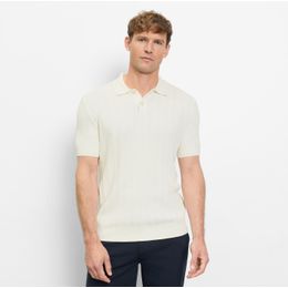 Kurzarmshirt OLYMP, Herren, Gr. XL, off, Strick, Obermaterial: 54% Baumwolle, 46% Polyester, unifarben mit Farbeins&auml;tzen, regular fit h&uuml;ftbedeckend, Rundhals, Rippb&uuml;ndchen, Shirts, mit Flecht-Muster und Polokragen, Strick