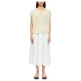 Pullunder comma, Damen, Gr. S, oat milk, Strick, Obermaterial: 57% Leinen, 27% Viskose, 16% Polyester, unifarben, l&auml;ssig geschnitten h&uuml;ftbedeckend, V-Ausschnitt, B&uuml;ndchen, Pullover Pullunder, mit V-Ausschnitt und Viskose-Leinen