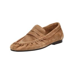 Slipper Tamaris "Tamaris Slipper Veloursleder", Damen, Gr. 38, cognac, Veloursleder, Schuhe Slipper