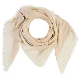 Schal BOSS "Laik 120*120", Damen, open wei&szlig; 131, Web, Materialmix, gemustert, Modet&uuml;cher Schal, mit BOSS-Logoschriftz&uuml;gen, rundum kleine Fransen