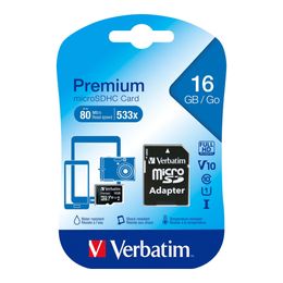 Verbatim microSDHC-Card 16GB Class 10 44082 (15-020-299)