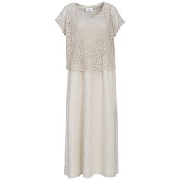 Gina Benotti Damen Leinen-Kleid mit H&auml;keloberteil