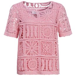 Gina Benotti Damen T-Shirt aus H&auml;kelspitze