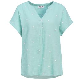 Gina Damen Musselin-Bluse mit Herz-Stickerei