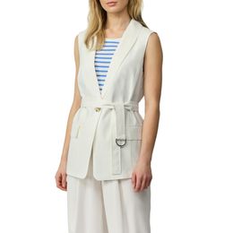 Longweste s.Oliver, Damen, Gr. 42, wei&szlig;, Twill, Obermaterial: 93% Viskose, 7% Polyester. Futter: 100% Polyester, unifarben, regular fit taillenbedeckt, Westen Longweste, mit Twill-Struktur