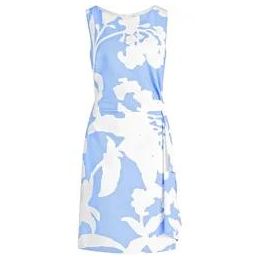 Cocktailkleid Vera Mont "Damen mit Blumenprint", Damen, Gr. 40, Normalgr&ouml;&szlig;en, blau, wei&szlig;, Obermaterial: 90% Polyester, 10% Elasthan. Futter: 100% Polyester, festlich, figurumspielend kurz, U-Boot-Ausschnitt, Kleider