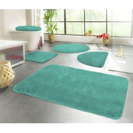 Badematte Kinzler "Chaozhou" Gr. 1, gr&uuml;n (smaragdgr&uuml;n), H:20mm, Polyester, Badematten, Badematte, Badteppich, Uni Farben, weich, als rechteckig, rund & Set erh&auml;ltlich