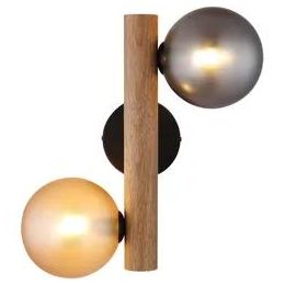 Globo LIGHTING Wandleuchte "RIHA", schwarz matt, H: 32cm, 1 Stk., Leuchten, Wandlampe Wand Wohnzimmer Flur Wandbeleuchtung, Wandleuchte