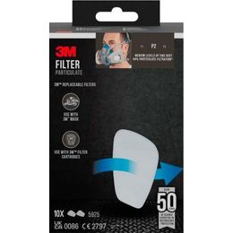 3M Partikelfilter 5925, Schutzklasse P2, f&uuml;r 3M Gas- und Dampf-Filterpatronen mit Filterhalterung 501, Packung mit 10 Paar
