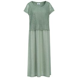 Gina Benotti Damen Leinen-Kleid mit H&auml;keloberteil