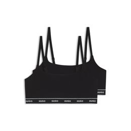 Bralette HUGO UNDERWEAR "TWIN BRALETTE DESIGN", Damen, Gr. L, N-Gr, open miscellaneous 972, Jersey, Obermaterial: 95% Baumwolle, 5% Elasthan, BHs Bralette, ohne Verschluss, ohne Polsterung