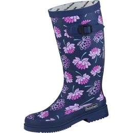 Gummistiefel Bockstiegel "Lena", Damen, Gr. 36, blau (dunkelblau, multi), Obermaterial: 100% Naturkautschuk NaRubber., Schuhe Gummistiefel