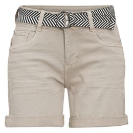 Gina Damen Boyfriend-Jeansshorts mit G&uuml;rtel