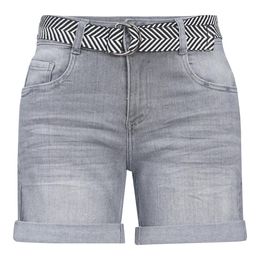 Gina Damen Boyfriend-Jeansshorts mit G&uuml;rtel