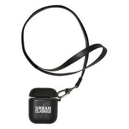 Edelstahlkette Urban Classics "Urban Classics Unisex Earphone Case Necklace", schwarz, Halsketten, Herren, onesize, Polyurethan, unifarben, Edelstahlkette