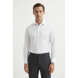 Businesshemd BOSS, Herren, Gr. 42, N-Gr, wei&szlig;100, Web, Obermaterial: 100% Baumwolle, unifarben, regular fit normal, Rundhals, 2-Knopf-Manschette mit Schlitz, Hemden, Kentkragen, Regular Fit, b&uuml;gelleichte Qualit&auml;t