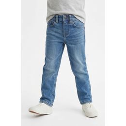 Weite Jeans Tom Tailor, Jungen, Gr. 128, N-Gr, blau (stone blau denim), Denim/Jeans, Obermaterial: 70% Baumwolle, 27% Polyester, 3% Elasthan, regular fit lang, Jeans, mit Stone-Optik