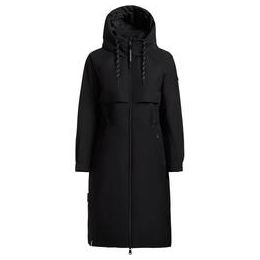 Regenmantel Khujo "PINAX2", Damen, Gr. L, schwarz, Web, 100% Polyester, unifarben, regular fit knielang, Raglan&auml;rmel mit Druckknopf, M&auml;ntel