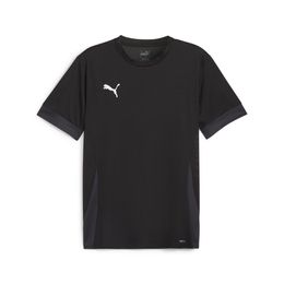 Fu&szlig;balltrikot Puma "TEAMGOAL MATCHDAY JERSEY", Herren, Gr. L, Puma schwarz, Puma wei&szlig;, flat schwarz gray, Interlock, Obermaterial: 100% Polyester, unifarben, regular fit normal, Rundhals, Trikots Fu&szlig;balltrikot, Trikot, f&uuml;r Sportmode und Streetwear, mit Rundhalsausschnitt