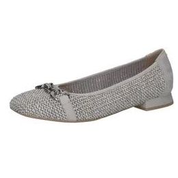 Ballerina Caprice "Caprice Ballerinas Leder/Textil", Damen, Gr. 38, grau, silber, Leder, Textil, Schuhe Ballerina