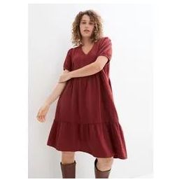 Sweatkleid bonprix, Damen, Gr. 38, N-Gr, braun (mandelbraun), Obermaterial: 100% Baumwolle, ausgestellt, Kleider Sweatkleid, f&uuml;r entspannten Look, Oversized-Kleid, aus Musselin, aus Baumwolle