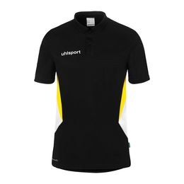 Poloshirt Uhlsport "POLO SHIRT Equipe 29 Kids", M&auml;dchen, Gr. 152, schwarz (schwarz, wei&szlig;, limonengelb), Obermaterial: 100% Polyester Pol. recyc.., Shirts