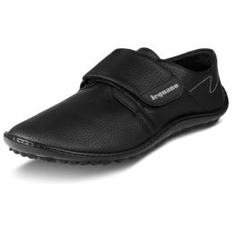 Barfu&szlig;schuh Leguano "NERON", Gr. 46, schwarz, Lederimitat, Schuhe Barfu&szlig;schuh, Klettschuh, Bequemschuh, Flats mit praktischem Klettverschluss