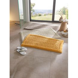 Badematte HEINE HOME Gr. 1, gelb (senfgelb), rechteckig (45cm x 50cm ), 1 Stk., Badematten, Badematte