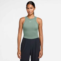 Tanktop Nike "W NK ONE FITTED DF CROP TANK", Damen, Gr. XXL, steam, wei&szlig;, Obermaterial: 80% Polyester, 20% Elasthan, Tops Tanktop, eng anliegender, leicht verk&uuml;rzter Schnitt, mit abgerundetem Saum