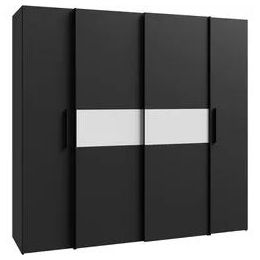 Kleiderschrank FORTE "Kalixtus, TOPSELLER, Made in Europe", schwarz, wei&szlig;, B:200,1cm H:190,5cm T:61,6cm, Holzwerkstoff, Schr&auml;nke, Kleiderschrank, Kombination aus Dreh- und Schwebet&uuml;ren, mehrere Farben
